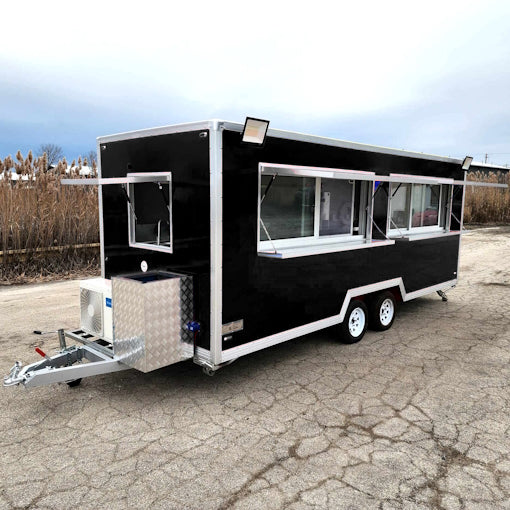 18' Food Concession Trailer Fully Loaded With Every Option - Black ...