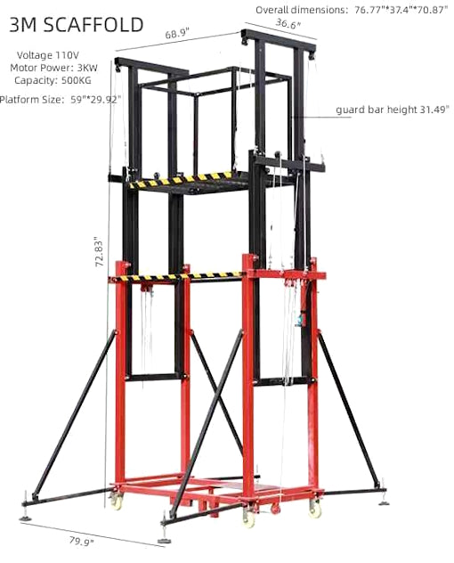 Electric Scaffolding Lift Scissor Lift - 12.5 Foot Reach Height - 1100 ...