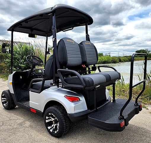 48V Electric Golf Cart 4 Seater Silver Renegade X Edition Utility Golf ...