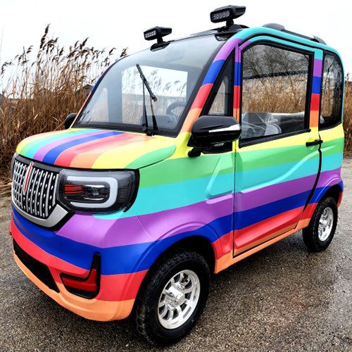 Coco Coupe Rainbow Edition 60v Electric 4 Seater Golf Cart LSV Car - P ...