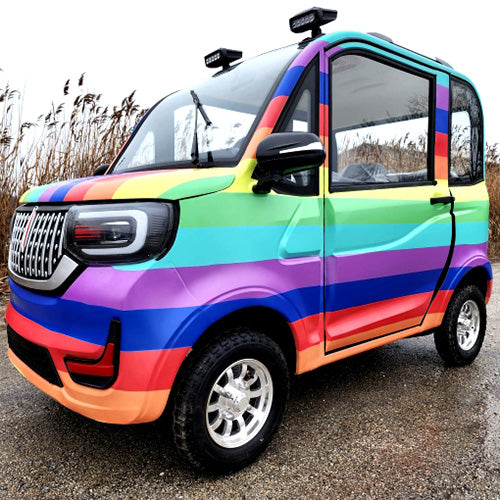 Coco Coupe Rainbow Edition 60v Electric 4 Seater Golf Cart LSV Car - P ...
